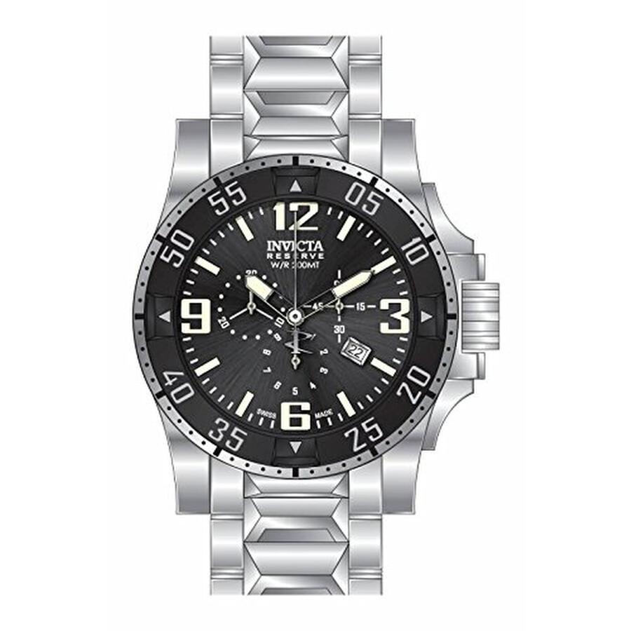Invicta Excursion Chronograph Black Dial Stainless Steel Men's Watch ...