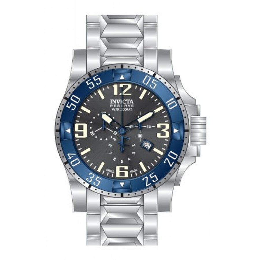 Invicta Excursion Chronograph Black Dial Stainless Steels Men's Watch ...