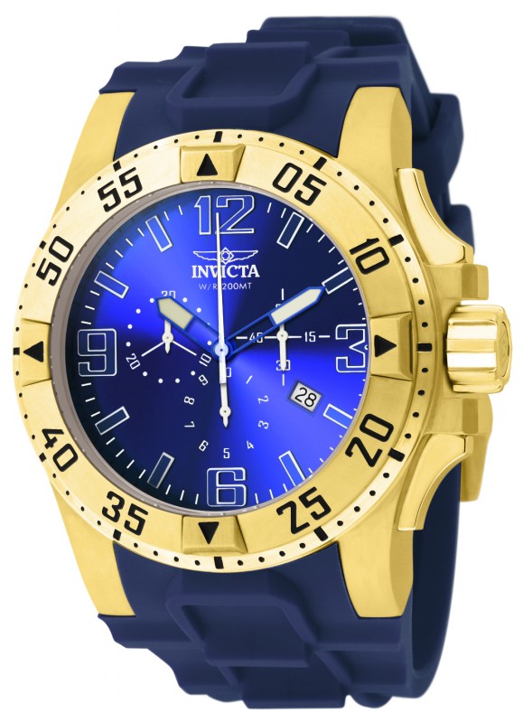 Invicta Excursion Chronograph Blue Dial Blue Silicone Men's Watch 11903 ...