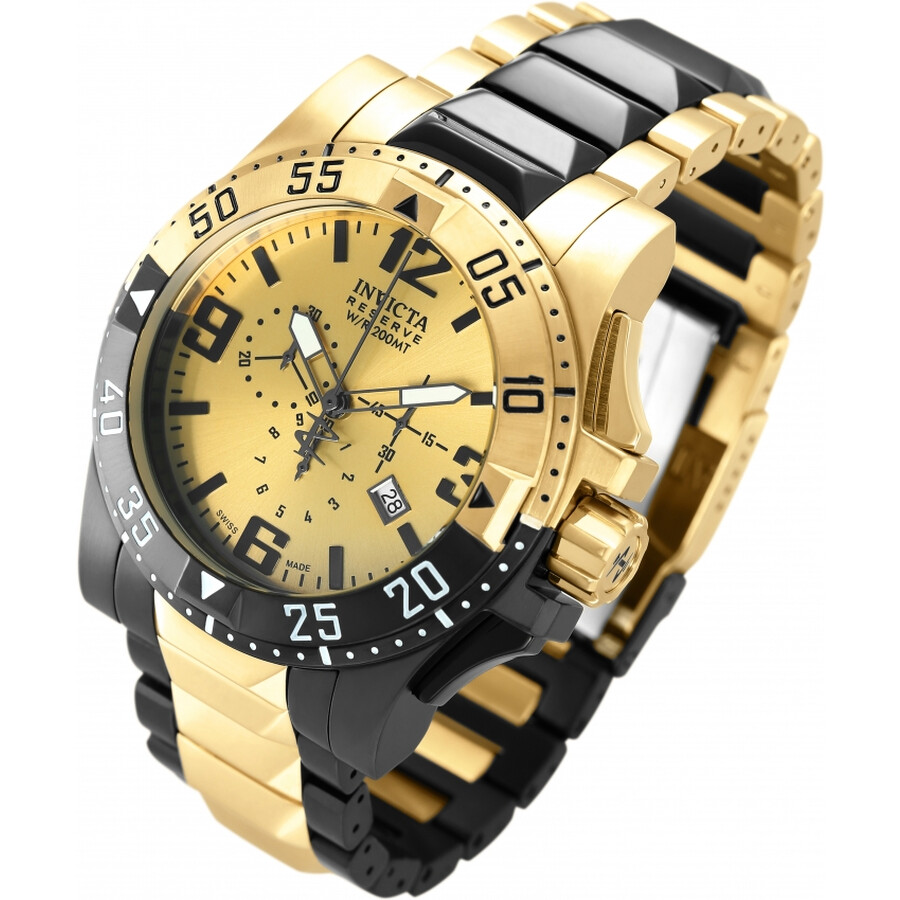Invicta Excursion Chronograph Gold Dial Two-tone Men's Watch 20141 ...