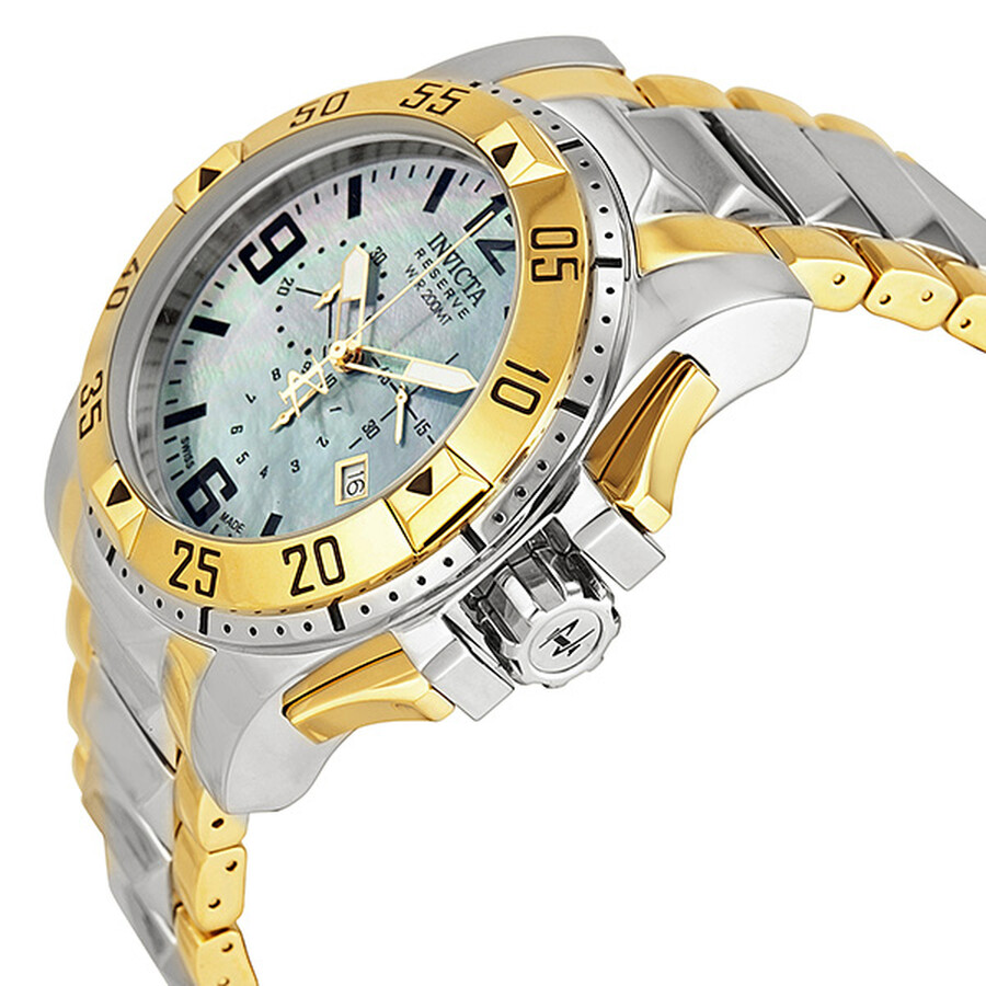 Invicta Excursion Chronograph Platinum-tone Dial Stainless Steel Men's ...