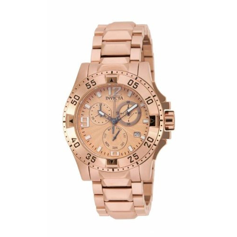 Invicta Excursion Chronograph Rose Dial Rose Gold-tone Ladies Watch ...