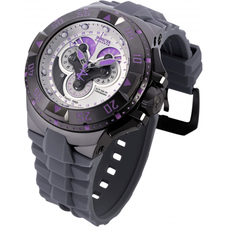 Invicta Excursion Purple Dial Grey Polyurethane Men's Quartz Watch ...