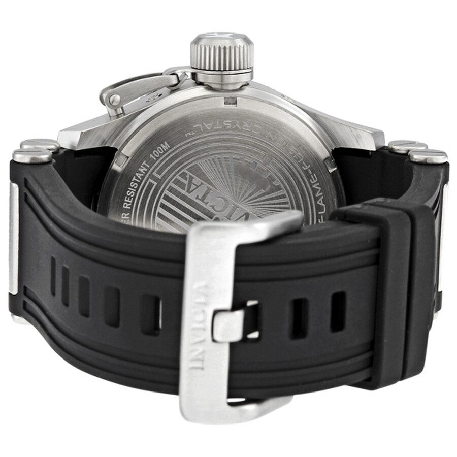 Invicta Flight Collection Grey Dial Black Rubber Tachymeter Men's Watch ...