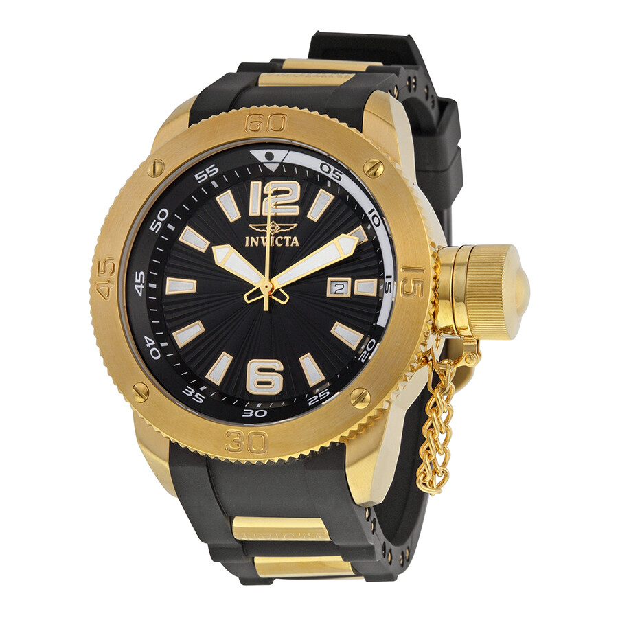 Invicta Force Black Black Dial Black Polyurethane Men's Watch 12964 ...