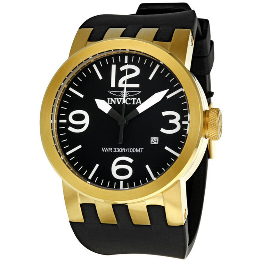 Invicta Force Collection Gold-tone Black Polyurethane Men's Watch 0852 ...