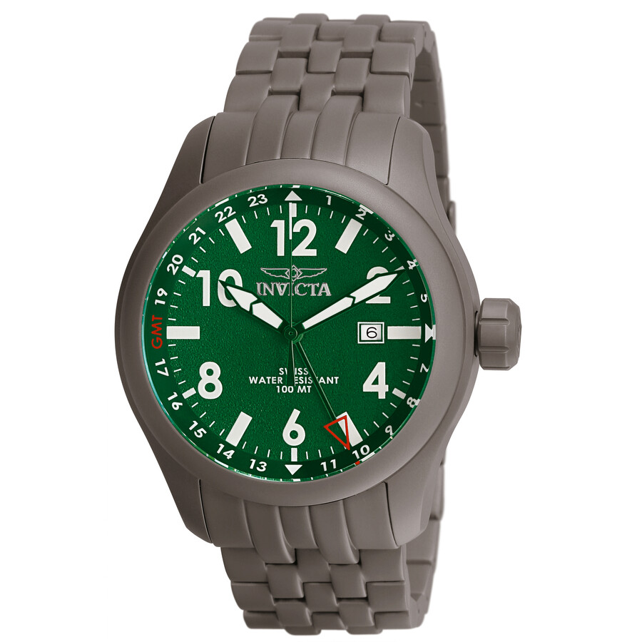 Invicta Force Gmt Green Dial Gray Stainless Steel Men's Watch 0193 ...