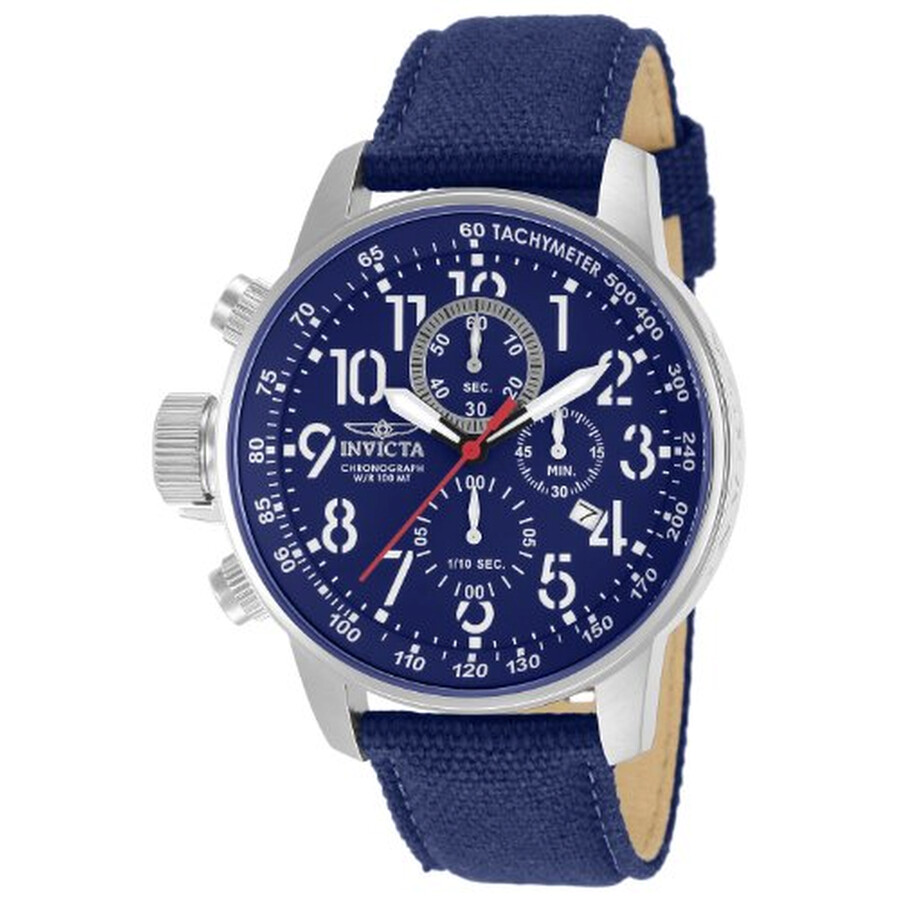 Invicta Force Lefty Chronograph Blue Dial Blue Nylon Strap Men's Watch ...