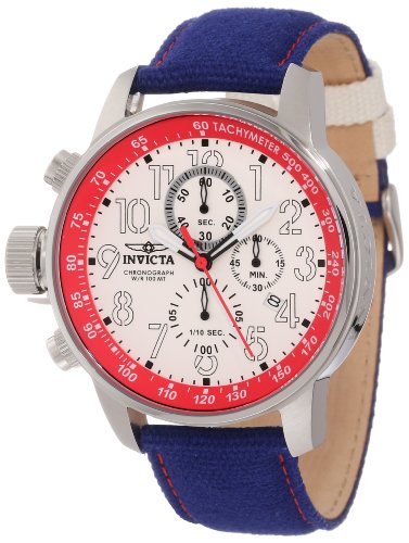 Invicta Force Lefty Chronograph White Dial Blue Fabric Strap Men's ...