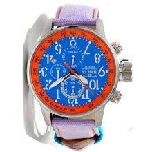Invicta Force Lefty Crown Chronograph Blue Dial Purple Fabric Men's ...