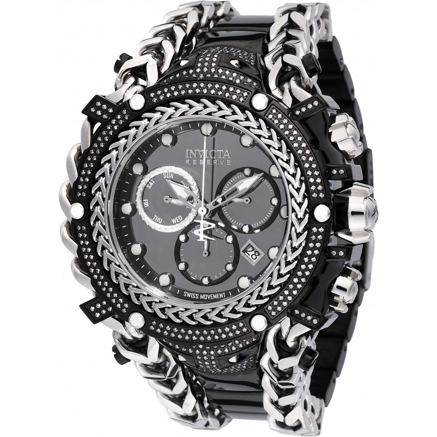 Invicta Gladiator Chronograph Quartz Diamond Black Dial Men's Watch 48419 886678645114 - Reserve ...