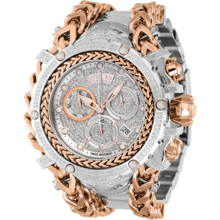 Invicta Gladiator Chronograph Quartz Diamond Silver Dial Men's Watch ...