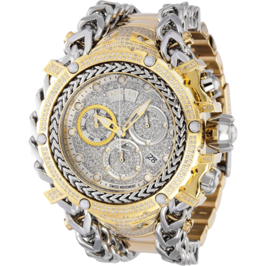 Invicta Gladiator Chronograph Quartz Diamond Silver Dial Men's Watch 35059 886678421022 ...
