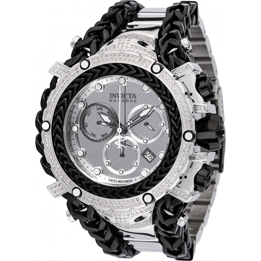 Invicta Gladiator Chronograph Quartz Diamond Silver Dial Men's Watch 48417 886678645091 ...