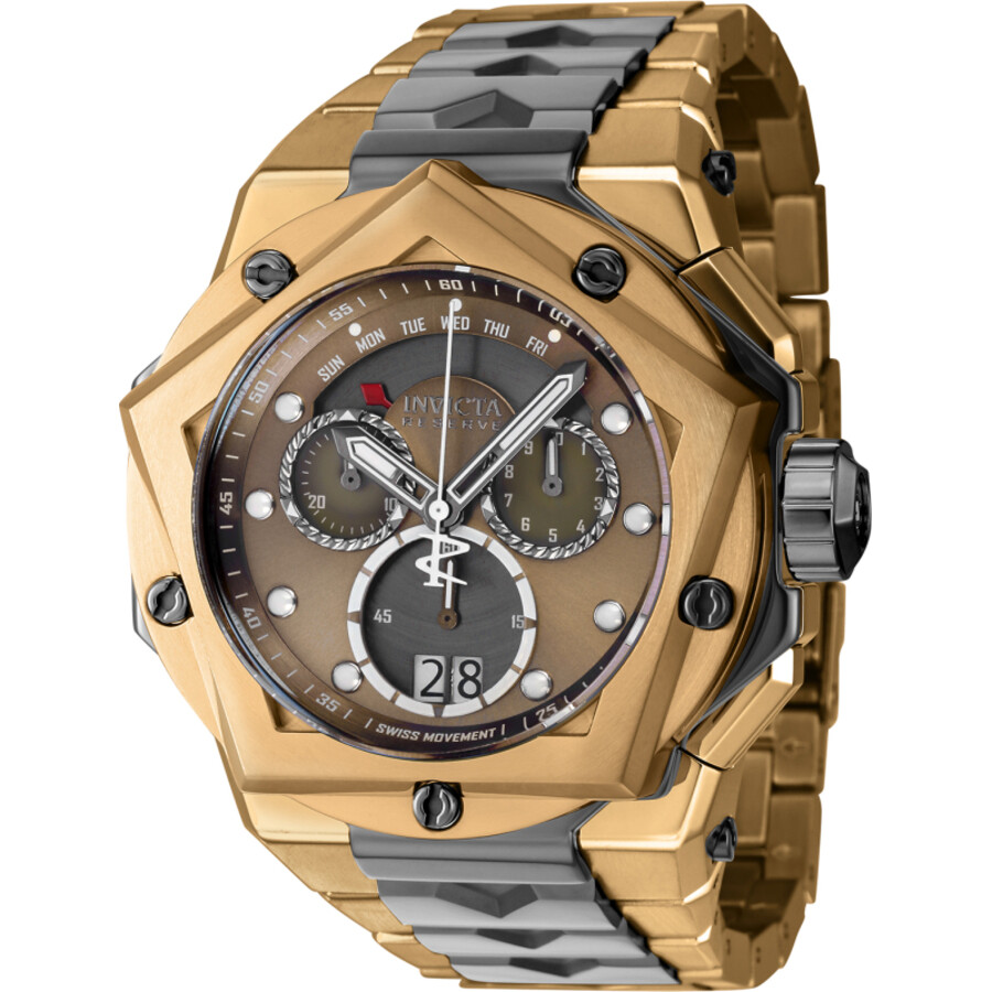 Invicta Helios Reserve Chronograph Quartz Pentagon Brown Dial Men's ...
