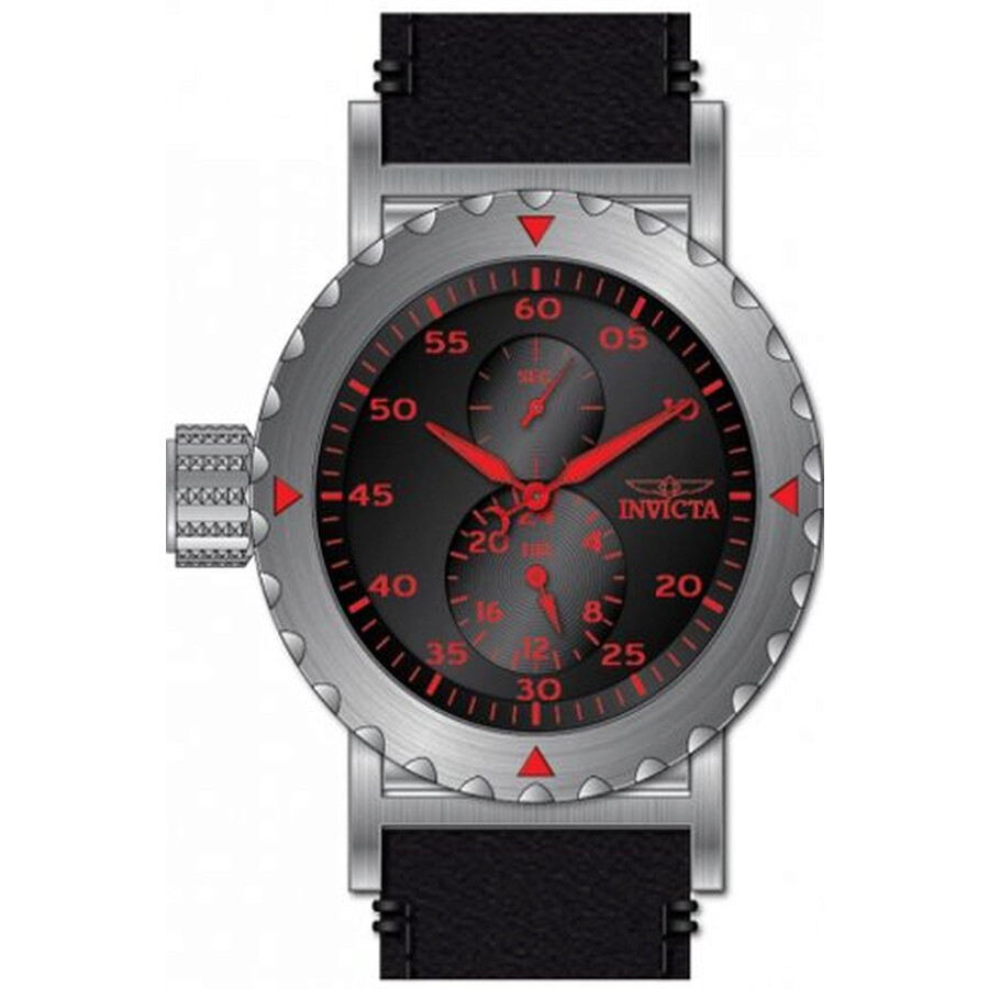Invicta I-Force Black Dial Brown Leather Men's Watch 14637 ...