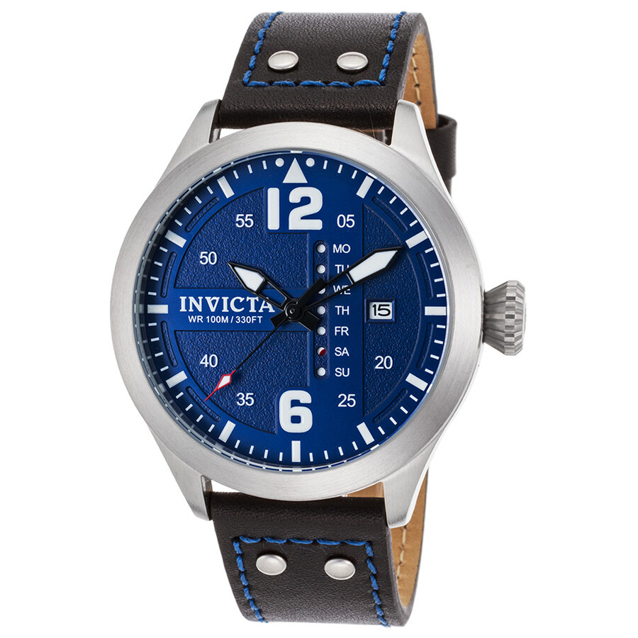Invicta I-Force Blue Dial Black Leather Men's Watch 22183 886678271832 ...