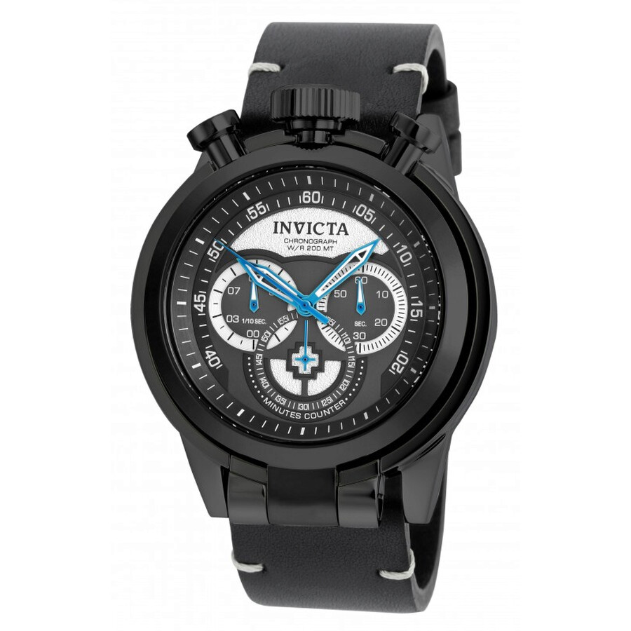 Invicta I-Force Chronograph Grey Dial Black Leather Men's Watch 18771 ...