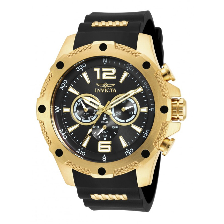 Invicta I-Force Multi-Function Black Dial Black Polyurethane Men's ...