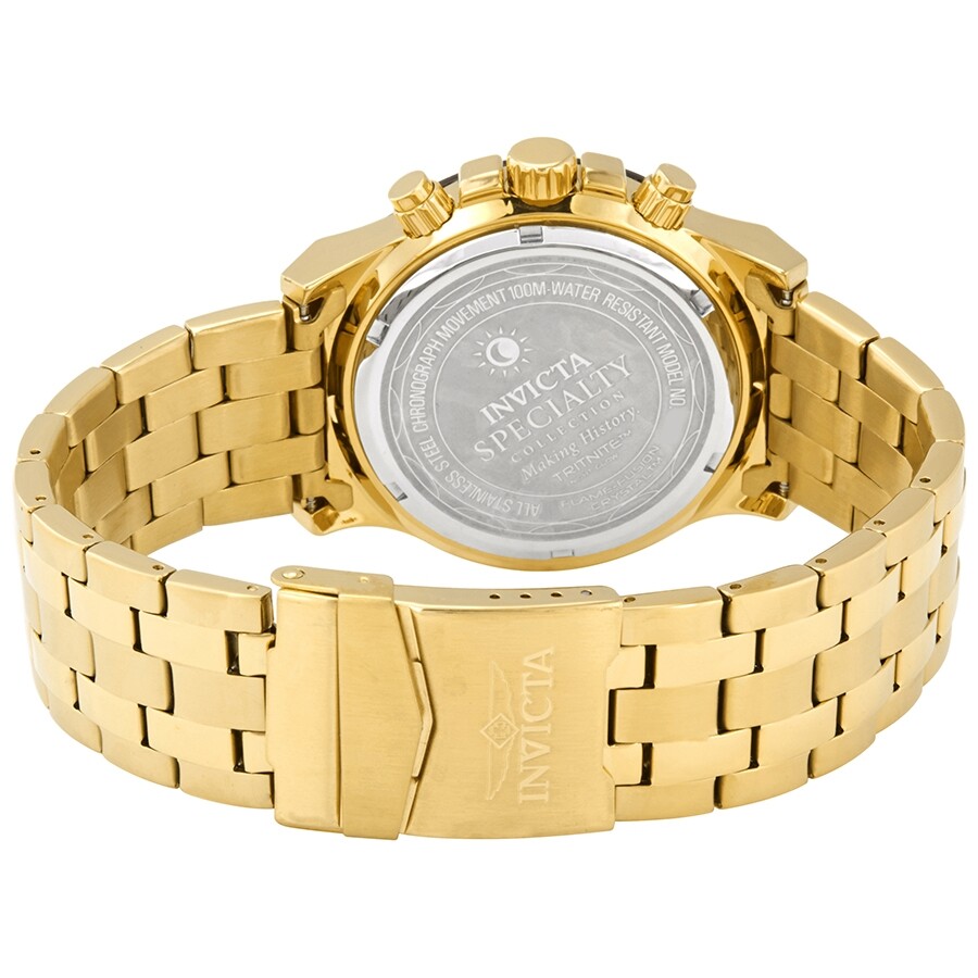 Invicta II Chronograph Black Dial Yellow Gold-tone Men's Watch 0392 ...