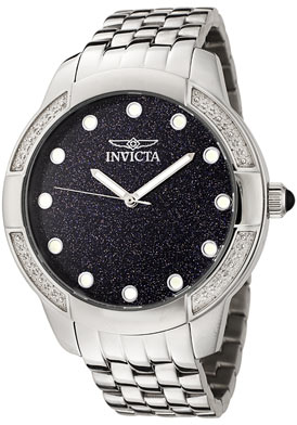 Invicta II Men's Blue Sandstone Diamond Accented Stainless Steel Watch ...