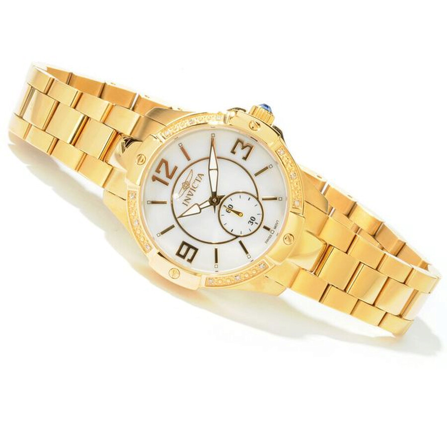 Invicta II Mother of Pearl Dial Diamond Bezel Ladies Watch 0264 ...