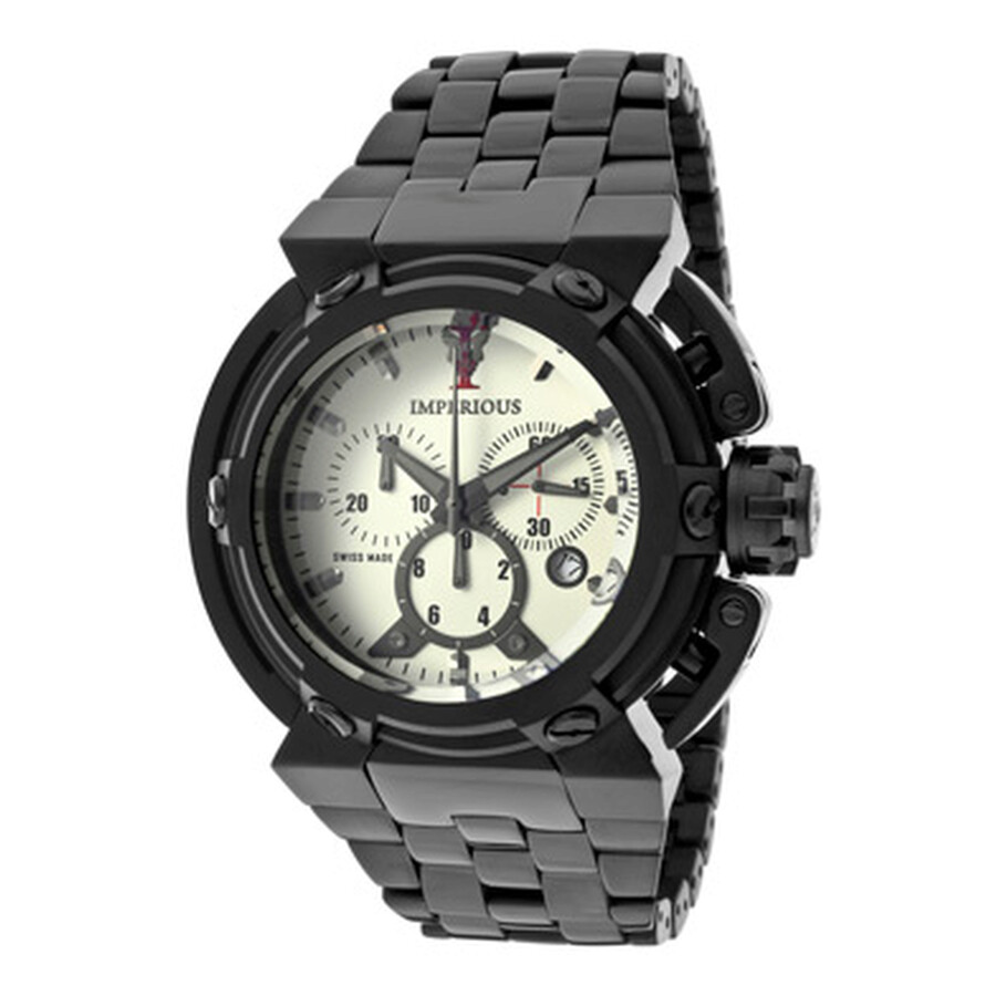 Invicta Imperious White Dial Black IP Stainless Steel Men's Watch ...