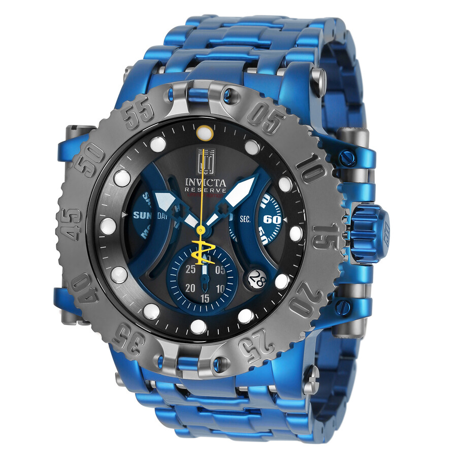 Invicta Jason Taylor Chronograph Quartz Gunmetal and Blue Dial Men's ...