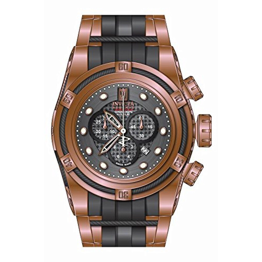 Invicta Jason Taylor Chronograph Grey Dial Black Polyurethane Men's ...