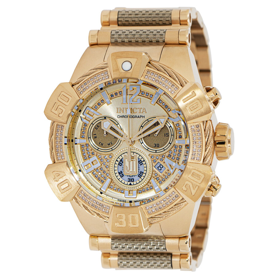 Invicta Jason Taylor Chronograph Quartz Gold Dial Men's Watch 40436 ...