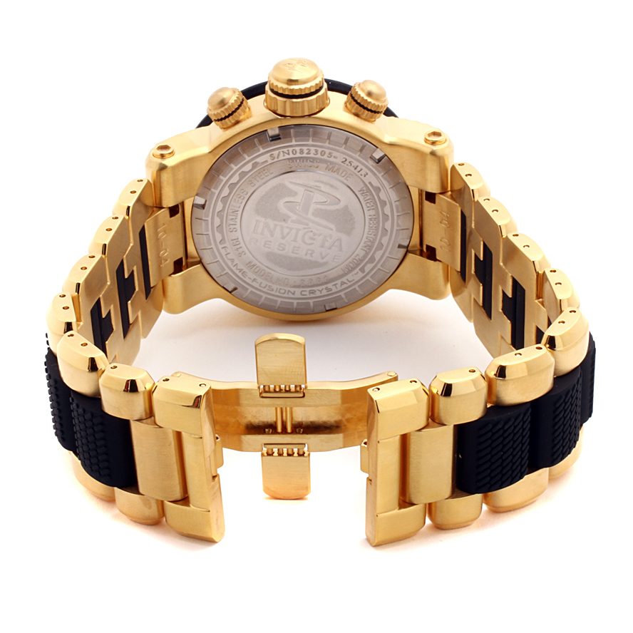 Invicta Jason Taylor Reserve Chronograph Black Dial Gold-plated Black ...