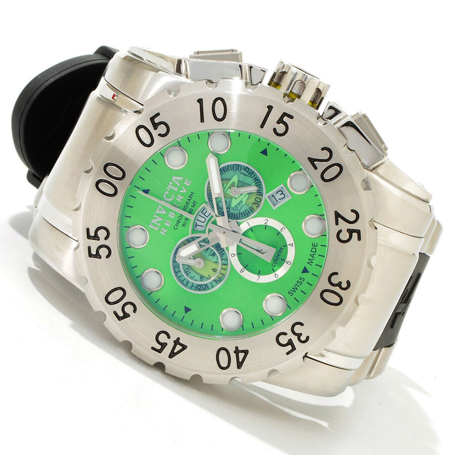 Invicta Leviathan Swiss Quartz Chrono Watch with Green Dial 6655 ...
