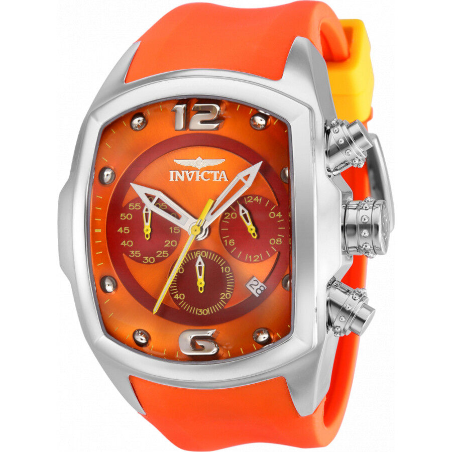 Invicta Lupah Chronograph Quartz Orange Dial Men's Watch 36966 ...