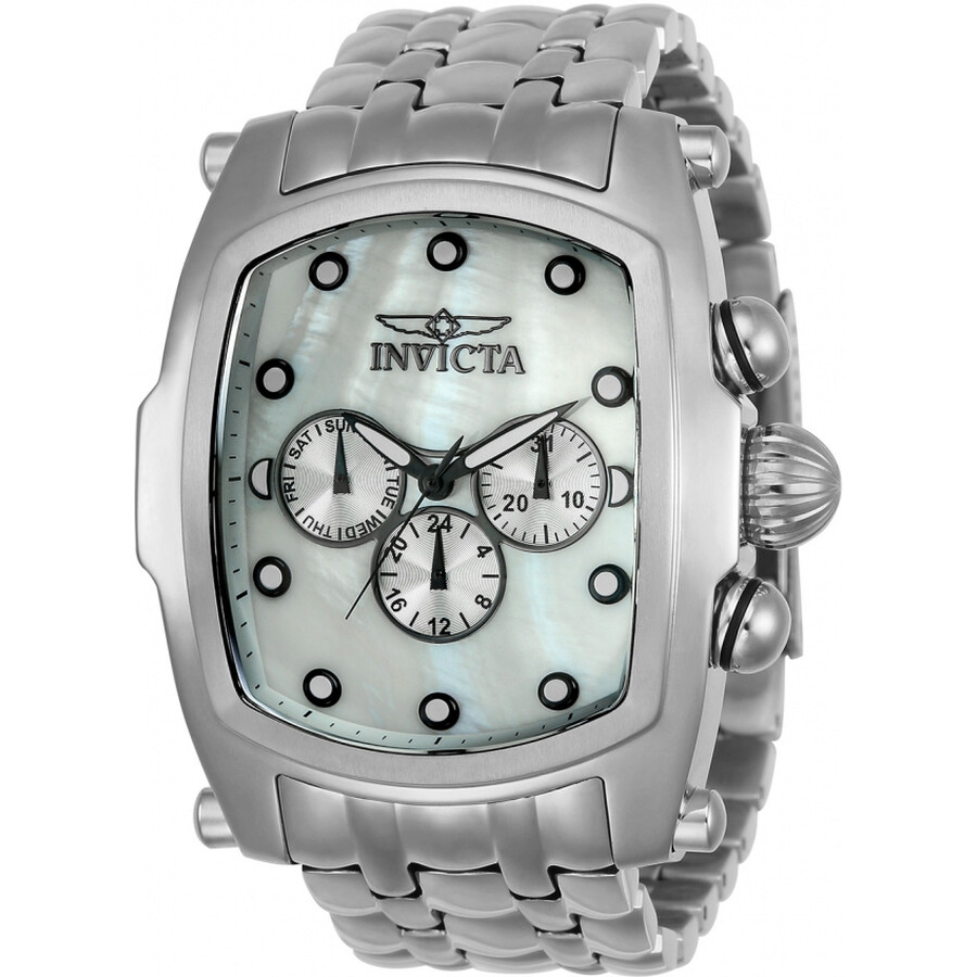 Invicta Lupah Chronograph White Mother of Pearl Dial Men's Watch 23431 ...