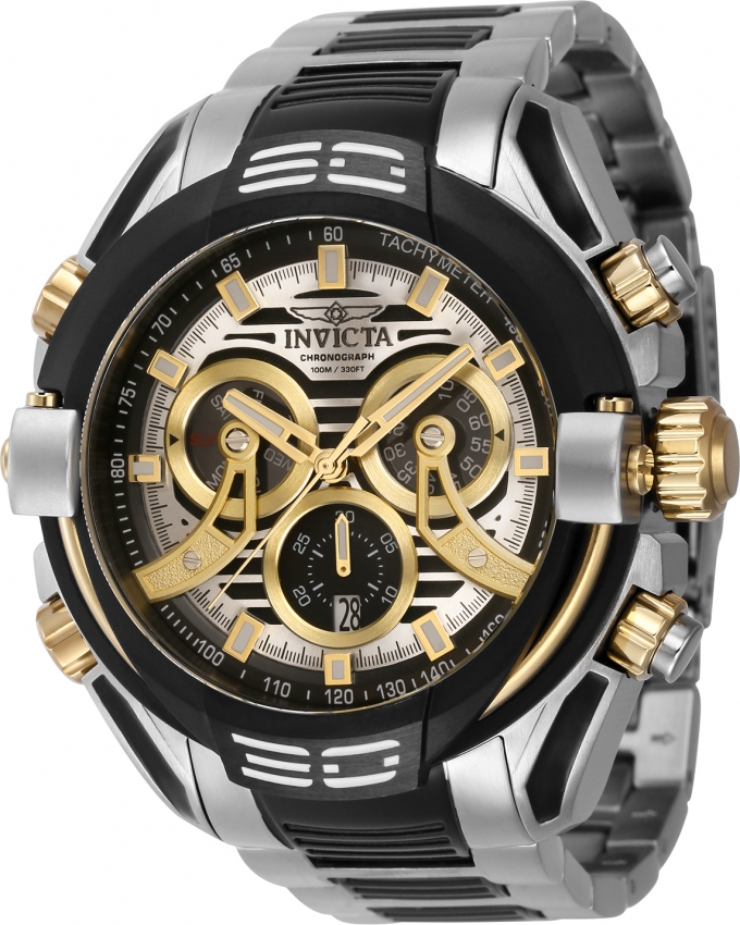 Invicta Mammoth Chronograph Quartz Silver Dial Men's Watch 37525 ...