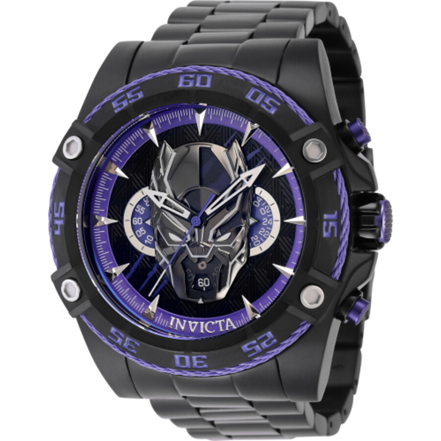 Invicta Marvel Black Panther Chronograph GMT Quartz Black Dial Men's ...