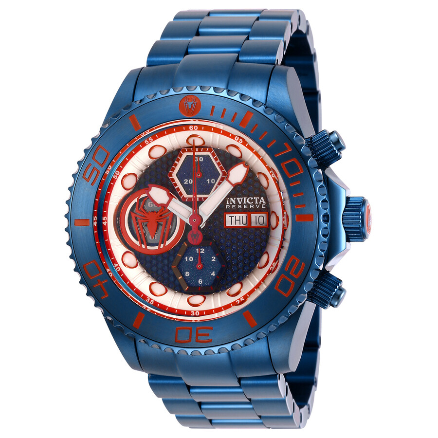 Invicta Marvel Dive Chronograph Automatic Blue Dial Men's Watch 27156 ...