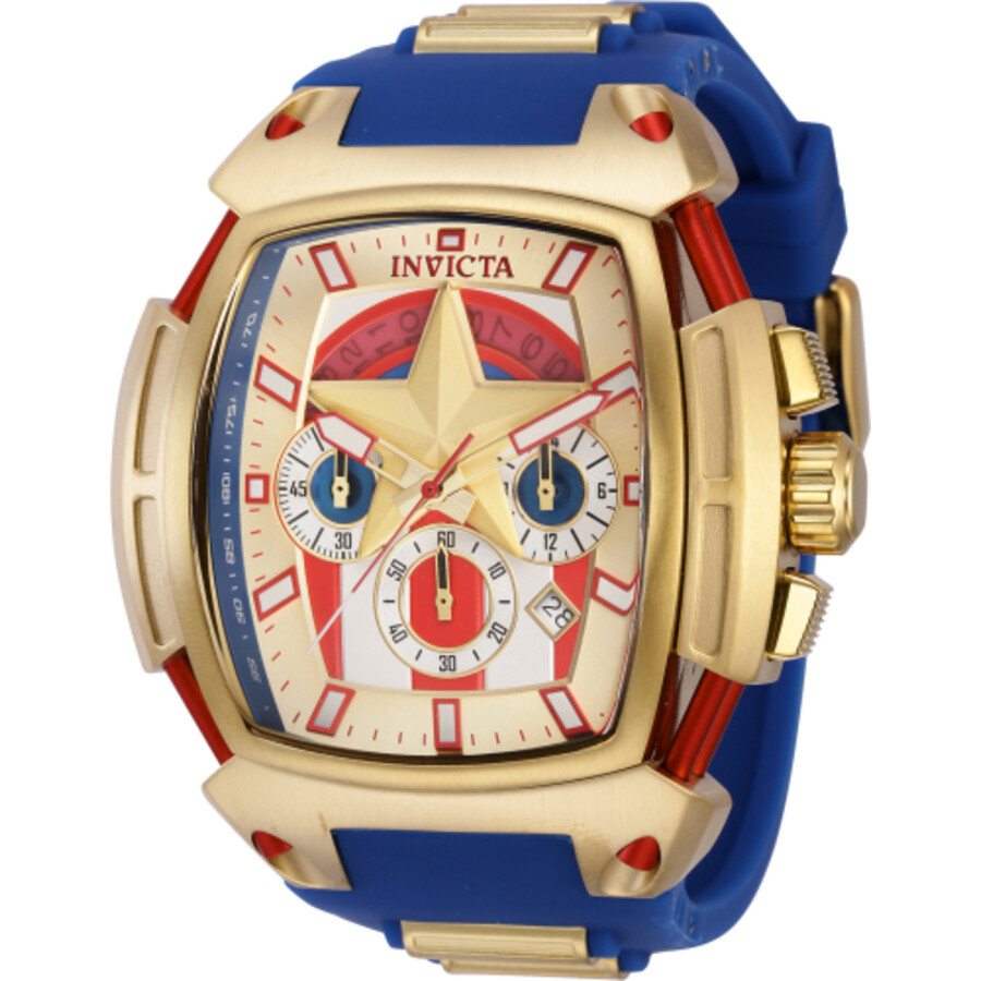 Invicta Marvel Captain America Chronograph GMT Quartz Men's Watch 38380 ...