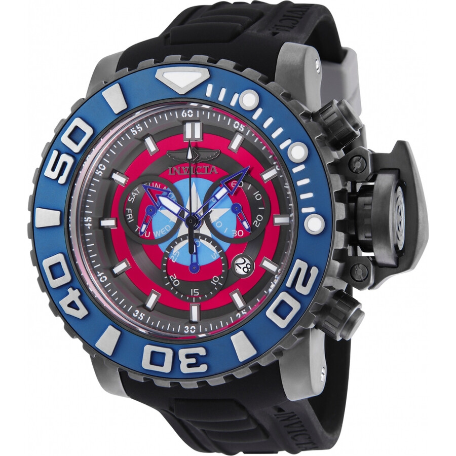 Invicta Marvel Captain America Chronograph Red Dial Men's Watch 25621 ...