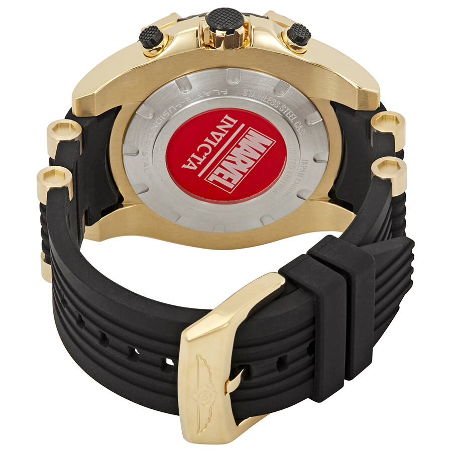 Invicta Marvel Black Panther Chronograph Black Dial Black Silicone Men ...
