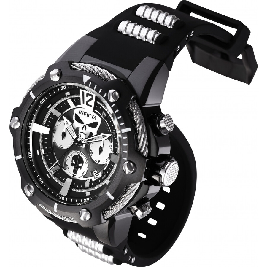 Invicta Marvel Punisher Chronograph Black Dial Men's Watch 25990 ...