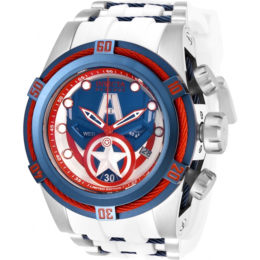 Invicta Marvel Captain America Chronograph Blue Dial Men's Watch 27046 ...