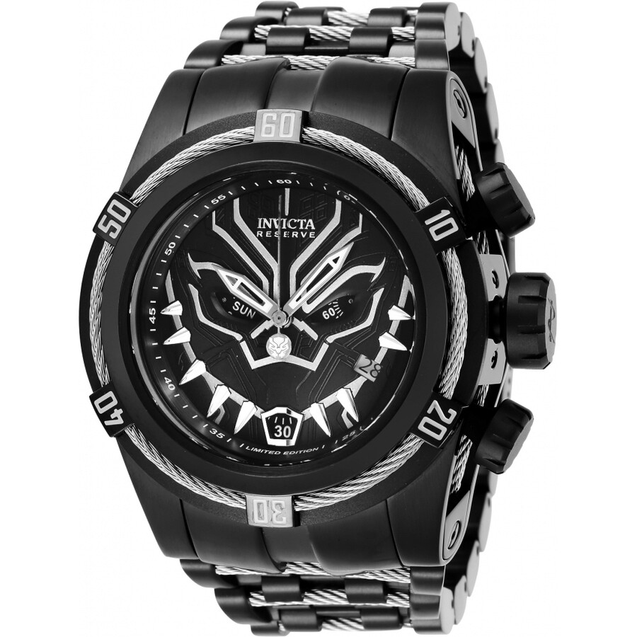 Invicta Marvel Limted Edition Black Panther Chronograph Black Dial Men ...