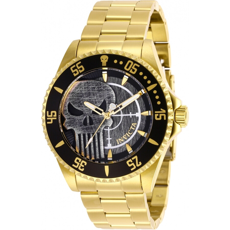 Invicta Marvel Punisher Black Dial Men's Watch 29694 886678352395 ...