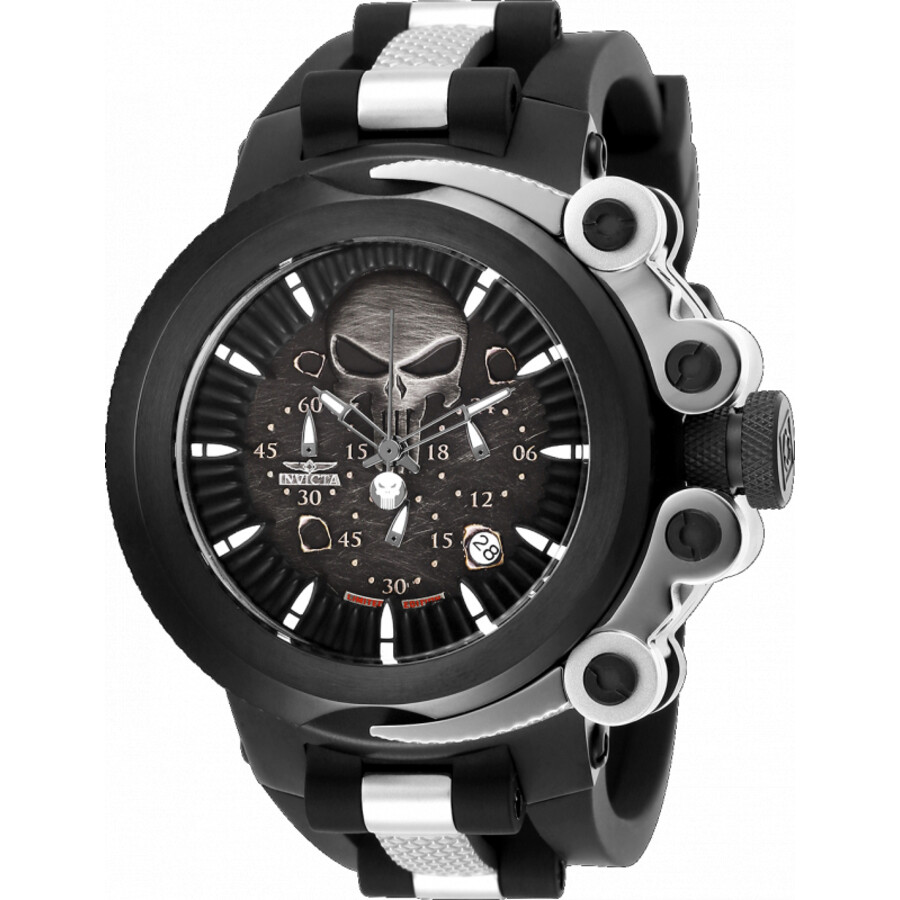 Invicta Marvel Punisher Chronograph Quartz Black Dial Men's Watch 26006 ...