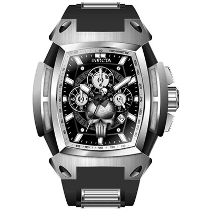 Invicta Marvel Punisher Chronograph Quartz Black Dial Men's Watch 37831 ...