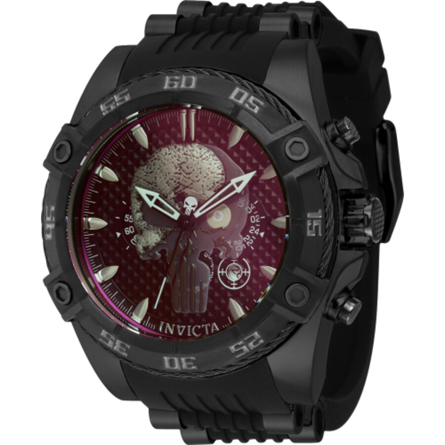 Invicta Marvel Punisher Chronograph Quartz Black Dial Men's Watch 41244 ...