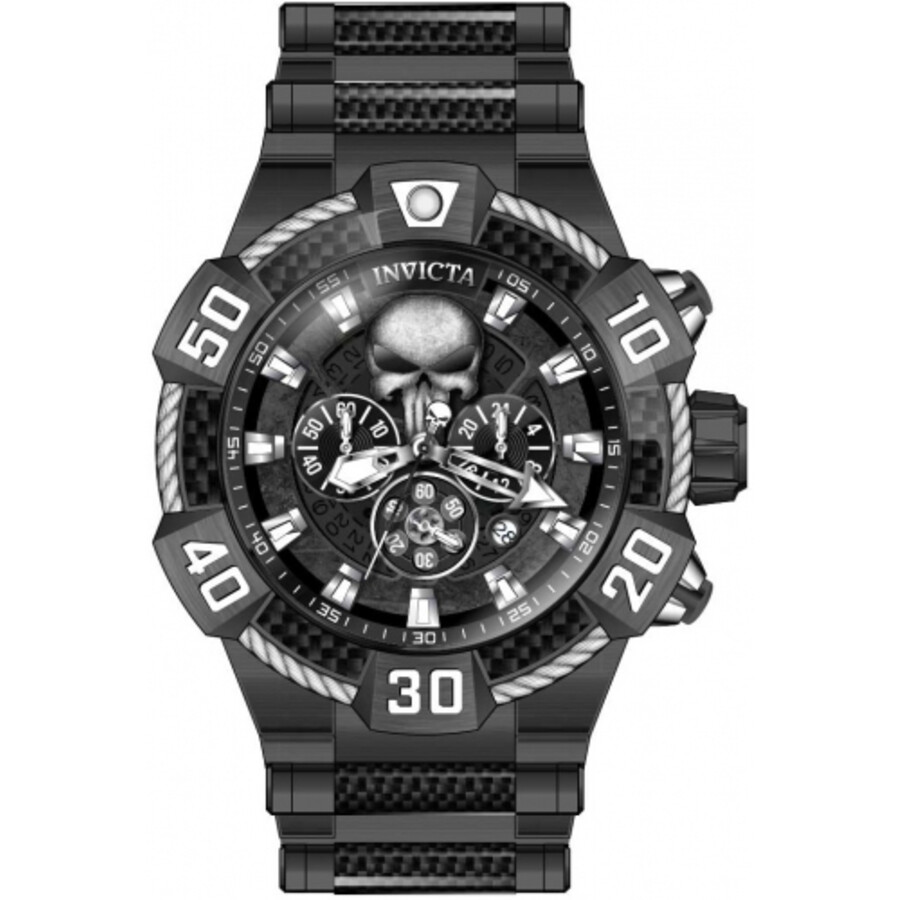 Invicta Marvel Punisher GMT Chronograph Black Dial Men's Watch 37687 ...