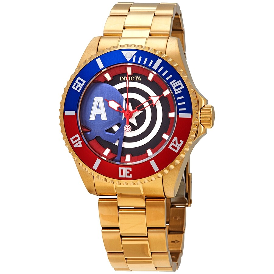 Invicta Marvel Captain America Quartz Bezel Pepsi Men's Watch 29681 ...