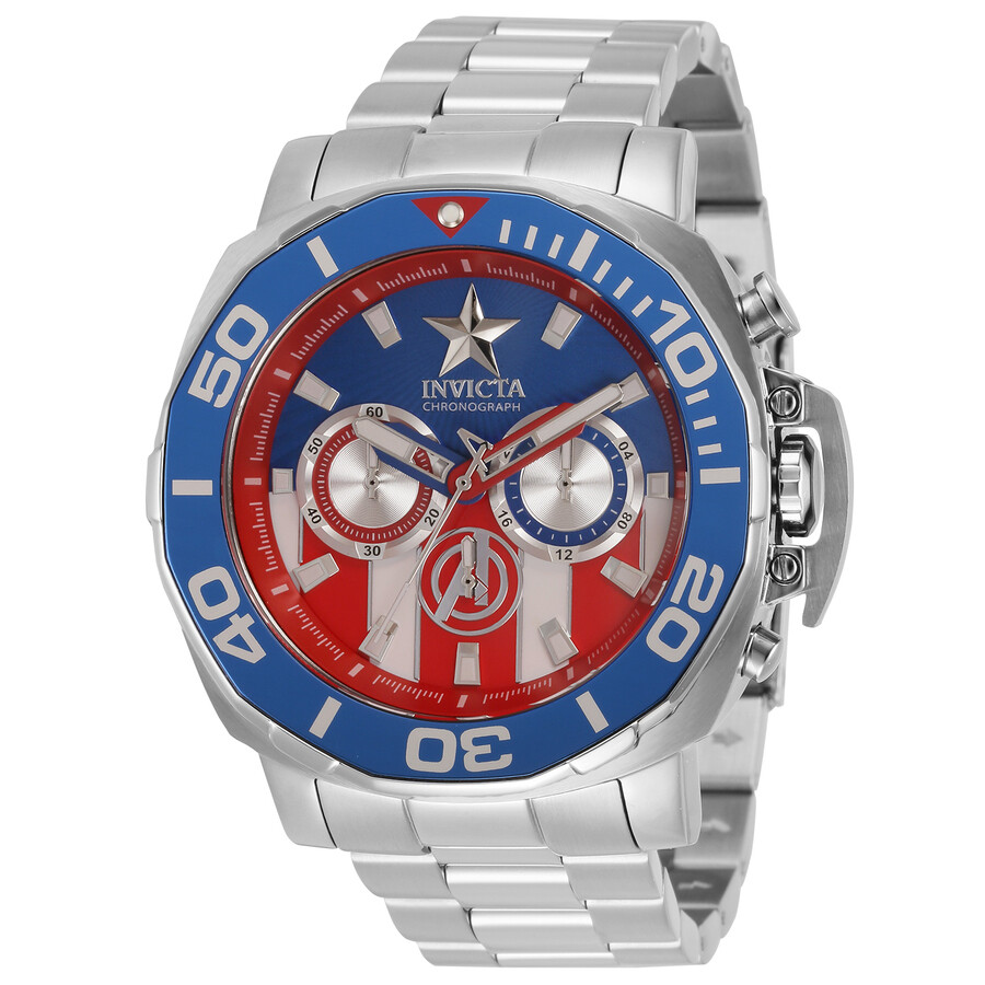 Invicta Marvel Captain America Chronograph Quartz Men's Watch 35098 ...